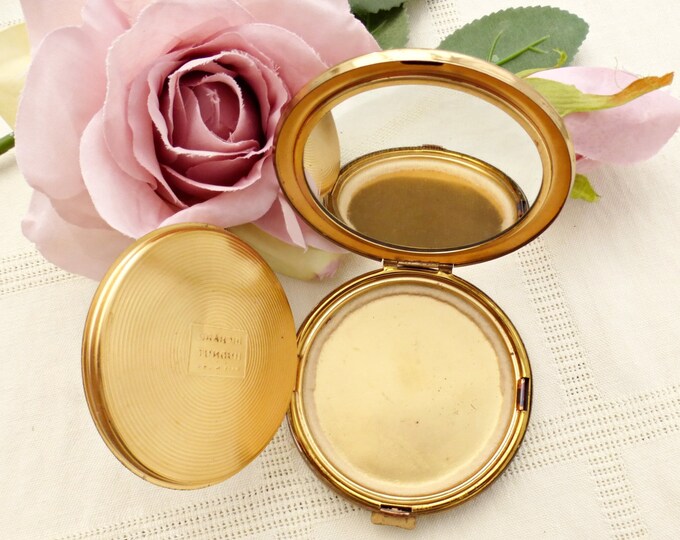 Vintage Richard Hudnut Compact 1940s Gold Tone Ladies Vanity Mirror ...