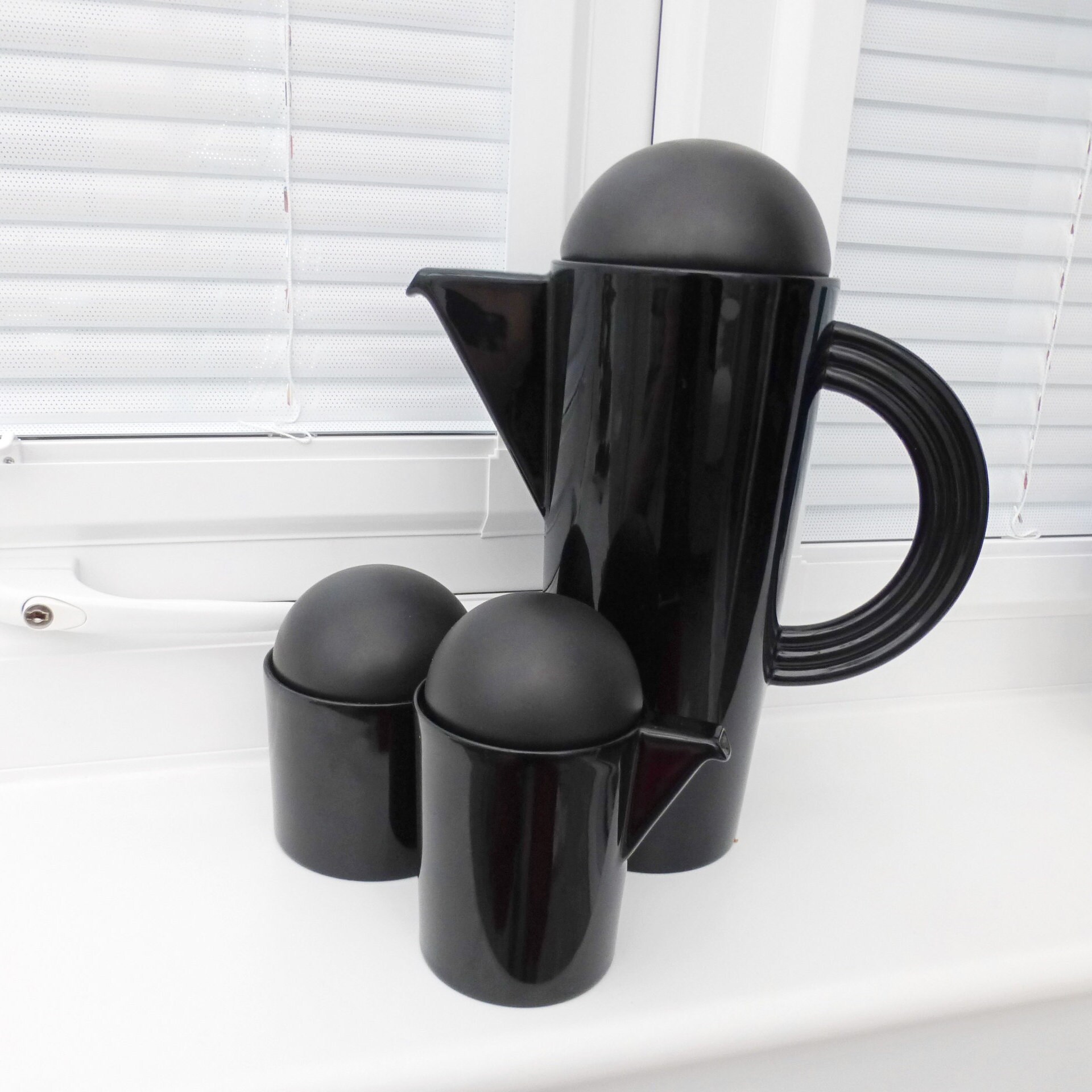 Vintage Black Coffee Set Mario Bellini Coffee Set - Etsy