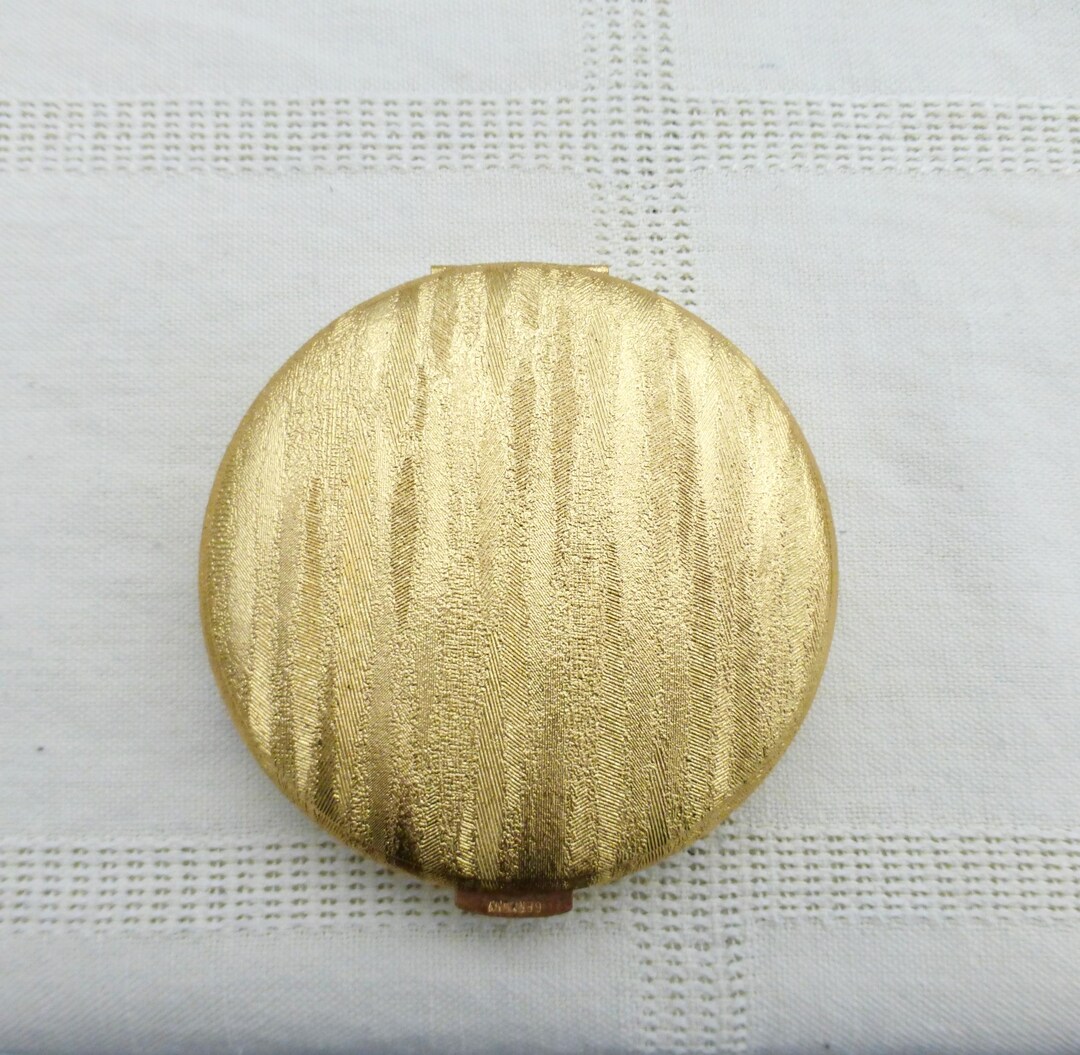 Vintage J Emrich Compact | 1950s Gold Tone Ladies Powder Compact | - Etsy