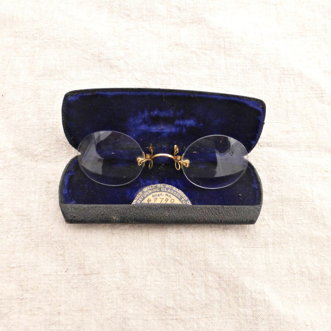 Victorian Oval Nose Clip Spectacles | Vintage Rimless Glasses | M W ...