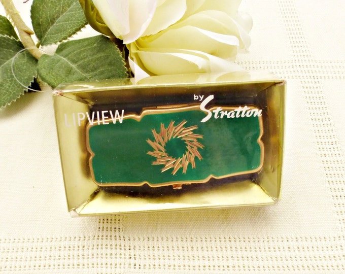 Vintage Stratton Emerald Green Lipstick Holder Stratton Gold Star ...