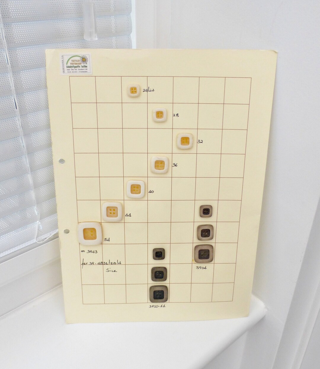 Vintage Card Button Sampler Square Buttons Salesman's Button Sample ...