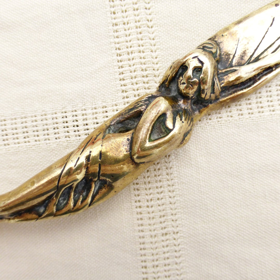 Vintage Brass Art Deco Letter Opener | Nude Envelope Opener | Solid ...