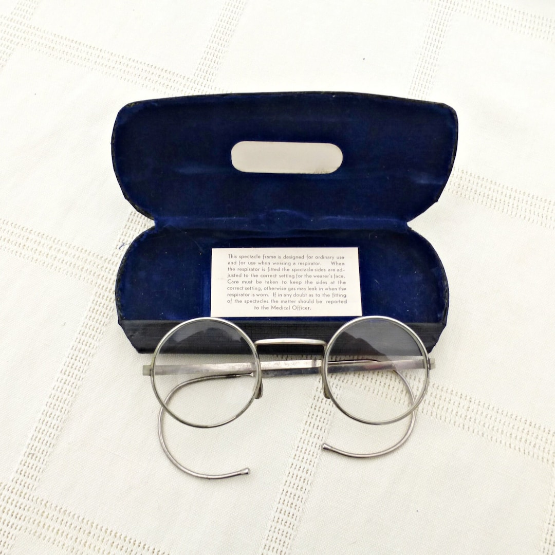 WW2 Army Glasses Respirator Spectacles Vintage Gas Mask Glasses Silver ...