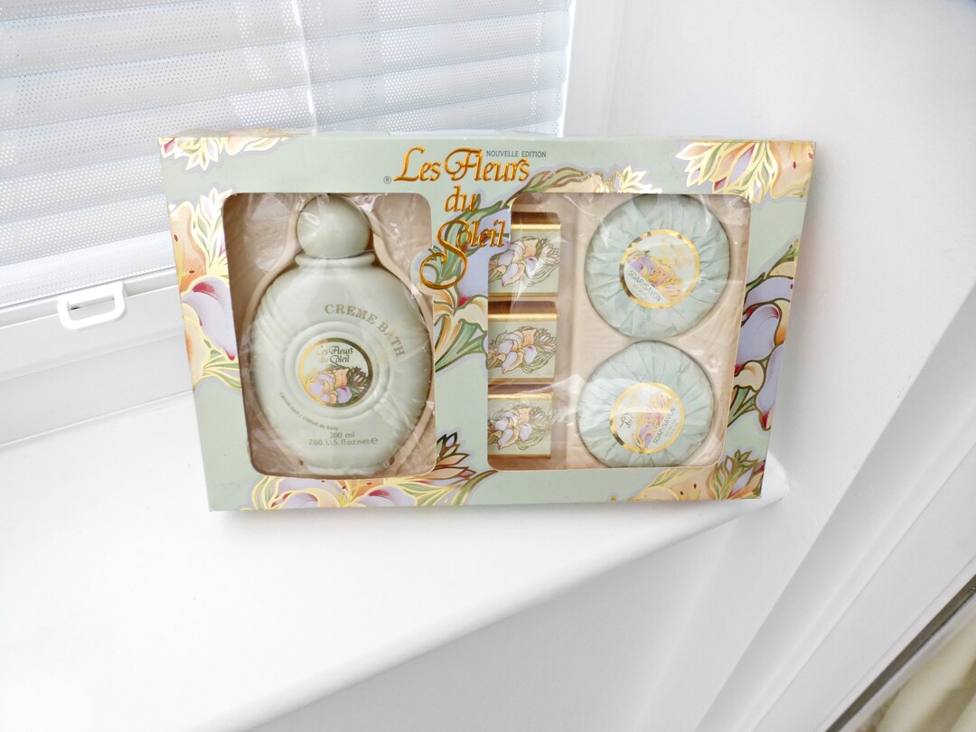 Vintage Creme Bath Soap and Bath Cubes Les Fleurs Du Soleil Gift Set ...
