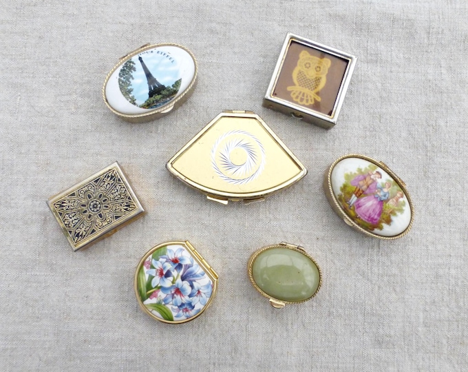 Vintage Pill Boxes | Vintage Floral Tablet Boxes | Enamel Pill Boxes ...