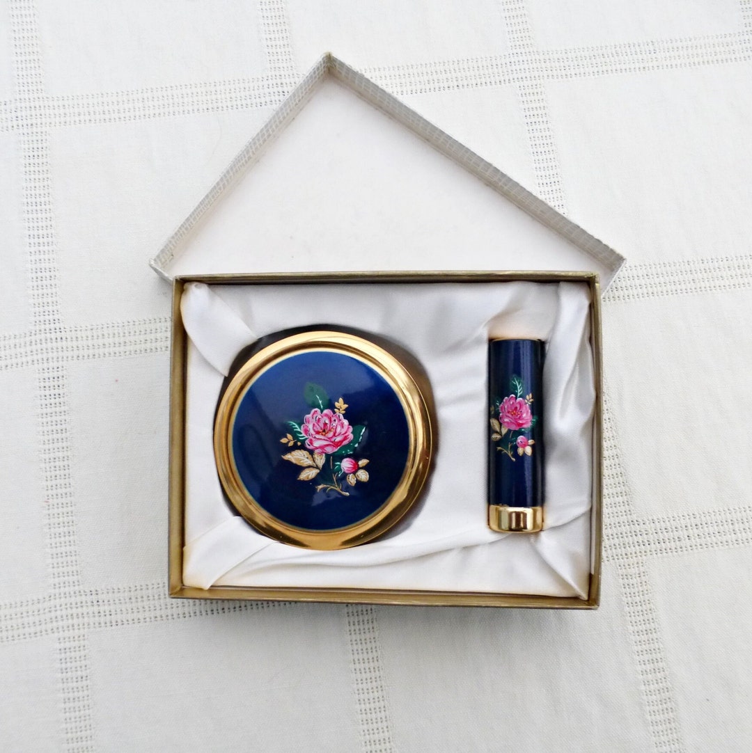 Vintage 1960s Mascot Compact & Lipstick Holder Roses Powder Compact ...