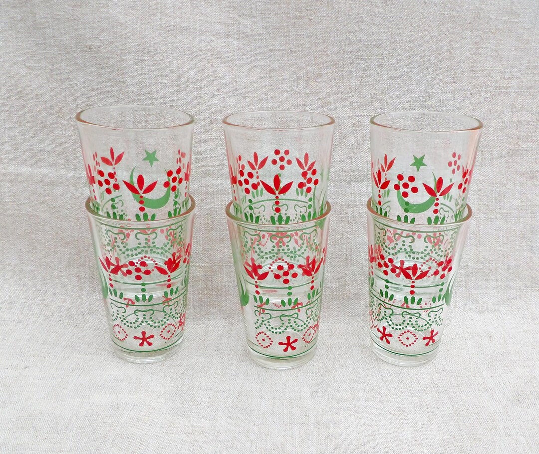 6 Vintage Italian Glasses , Moroccan Turkish Tea Glass Set - Liquor or ...