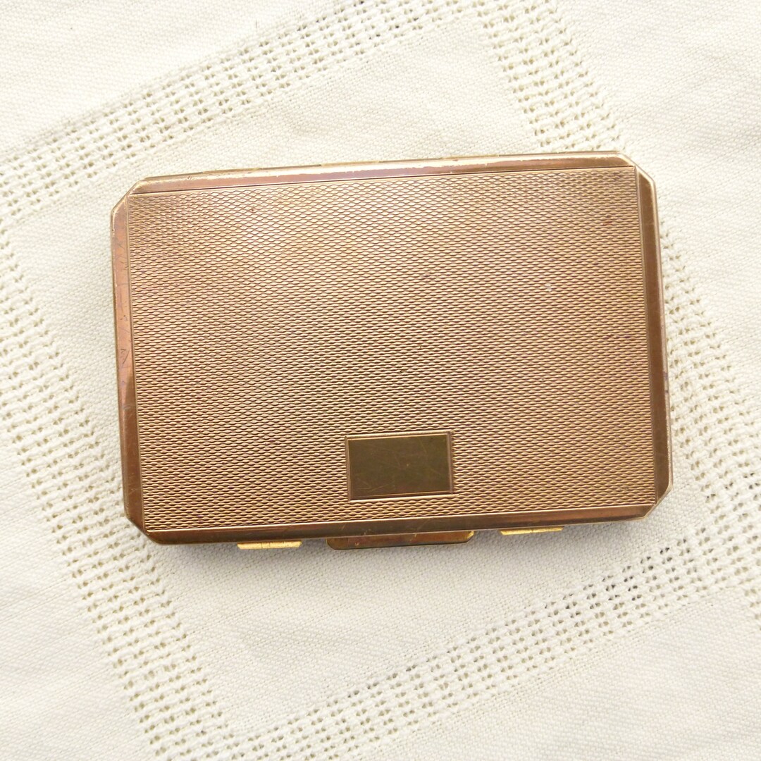 Stratton Rectangular Compact | Gold Tone Punt Compact | Ladies Compact ...