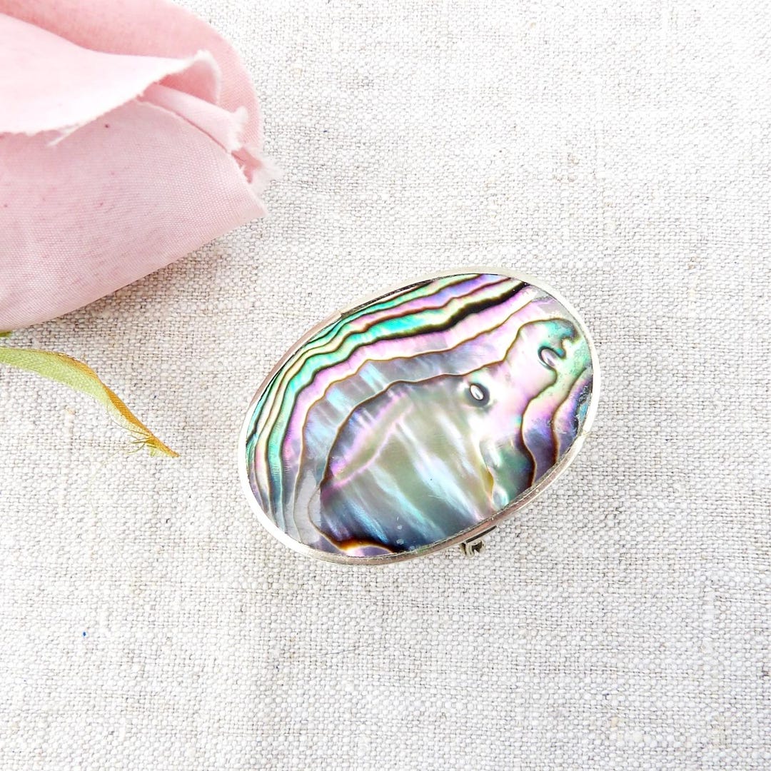 Mexican Silver Abalone Pill Box | Alpaca Silver Shell Trinket Box ...