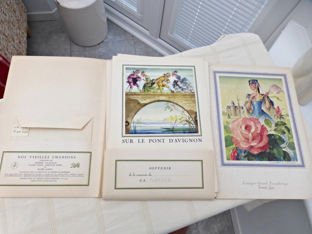 Vintage French Menu Cards French Illustrations French Music Sheets SS ...
