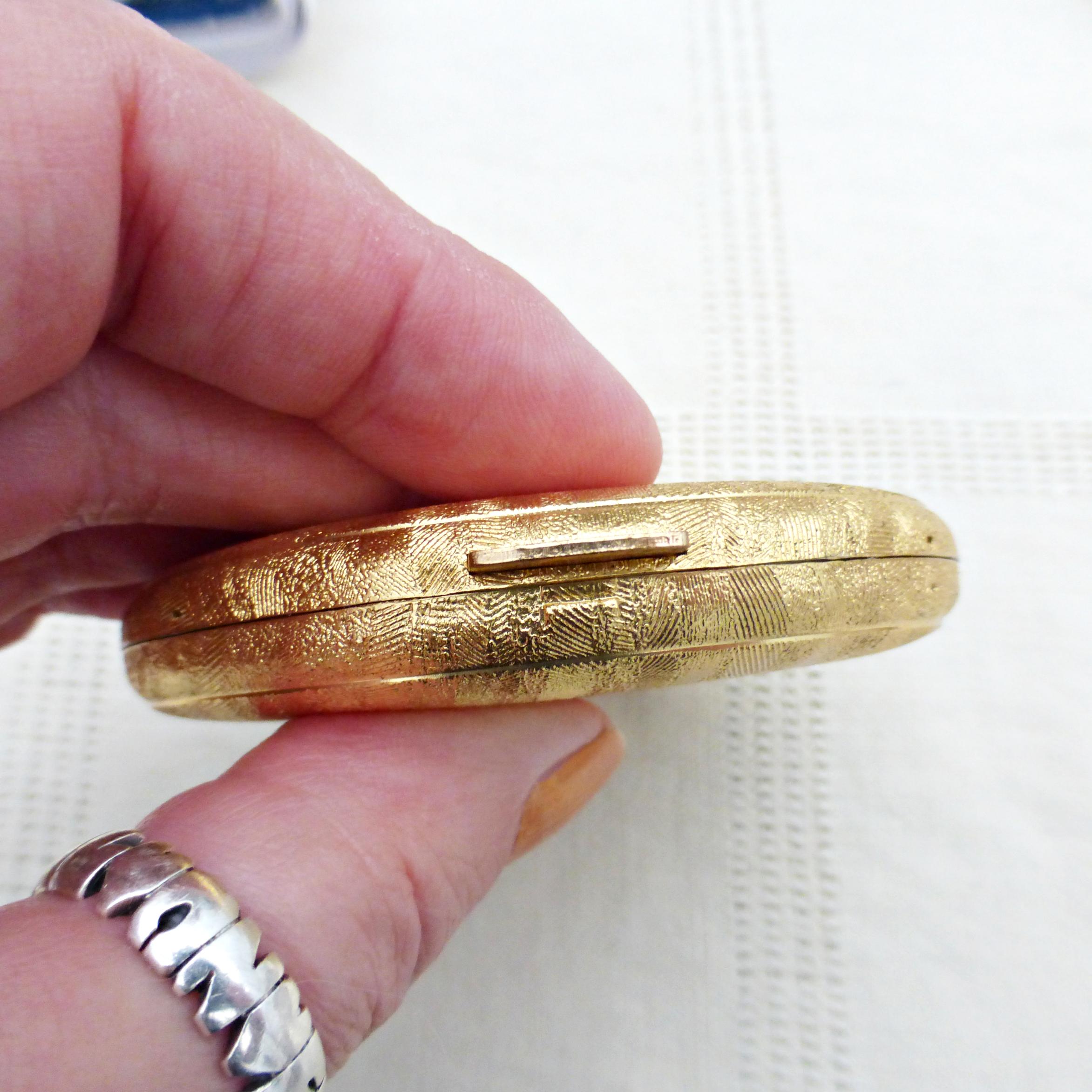 Vintage J Emrich Compact | 1950s Gold Tone Ladies Powder Compact | - Etsy