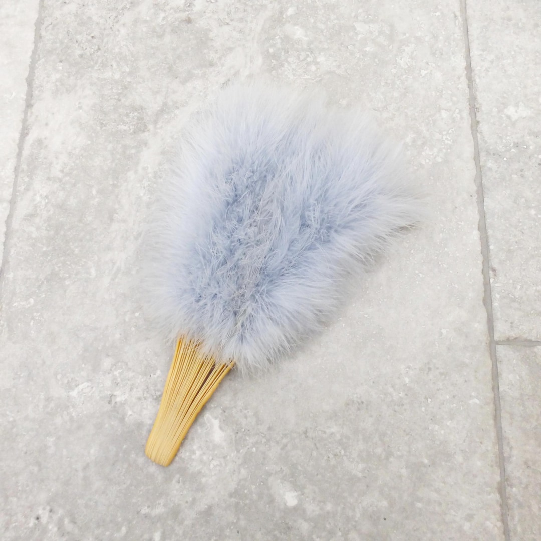Vintage 1920s Feather Fan | Powder Blue Ostrich Feathers | - Etsy