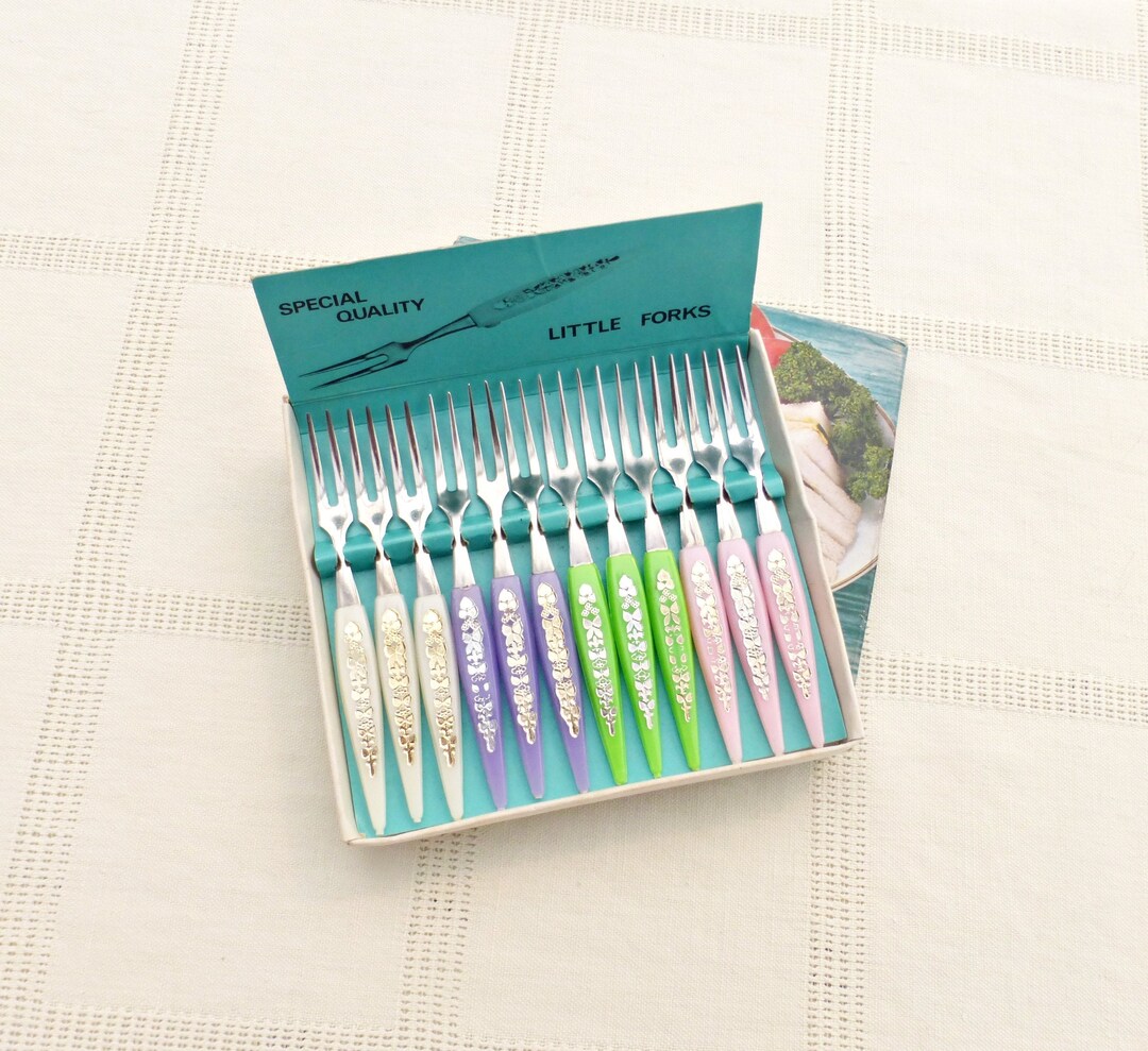 1960s Cocktail Forks, Retro Bakelite Barware, Cocktail Accessory ...