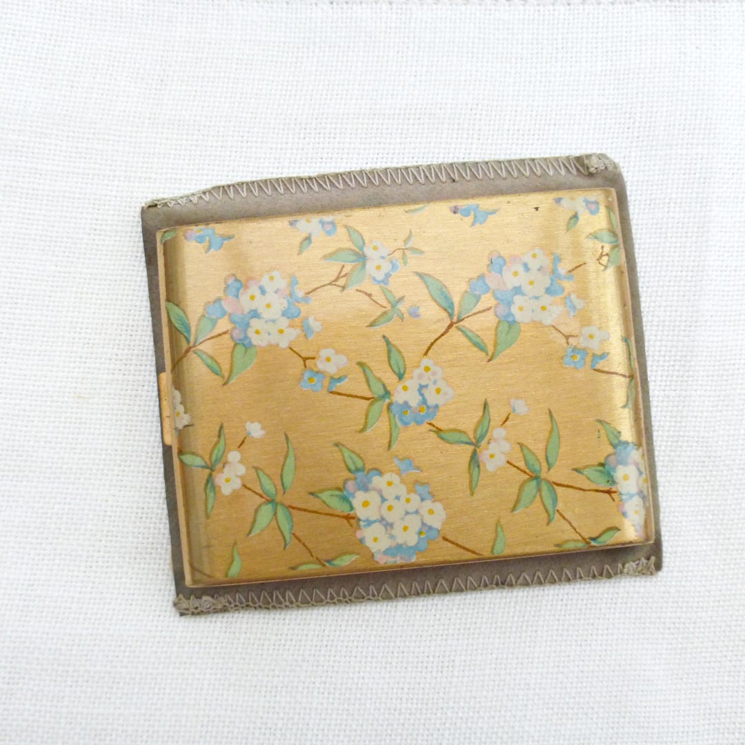 Vintage 1930s Art Deco Floral Zenette Compact Powder Mirror Case ...