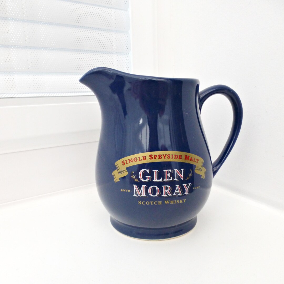 Vintage Glen Moray Whisky Jug: Blue Ceramic Speyside Pitcher - Etsy