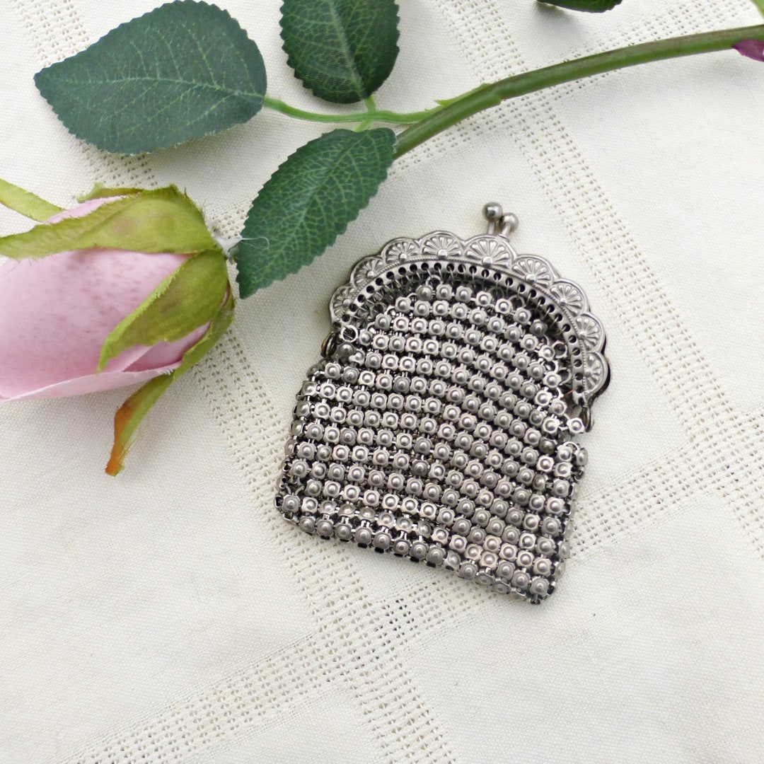 Vintage 1920s Chain Mail Purse | Vintage Mesh Coin Purse | Silver ...
