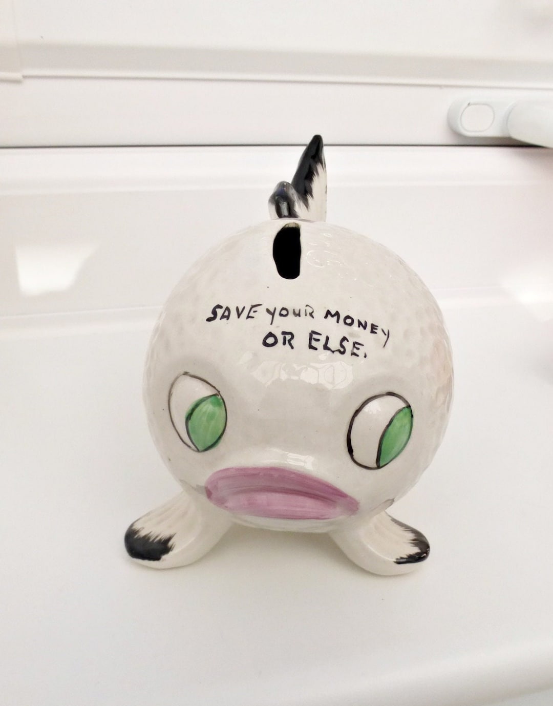 Quirky Fish Money Box | 1960s Kitsch Fish | Save Your Money or Else ...