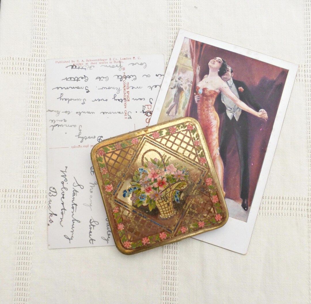 1930s Floral Compact Cleff Gold Tone Art Deco Ladies Vanity Mirror - Etsy