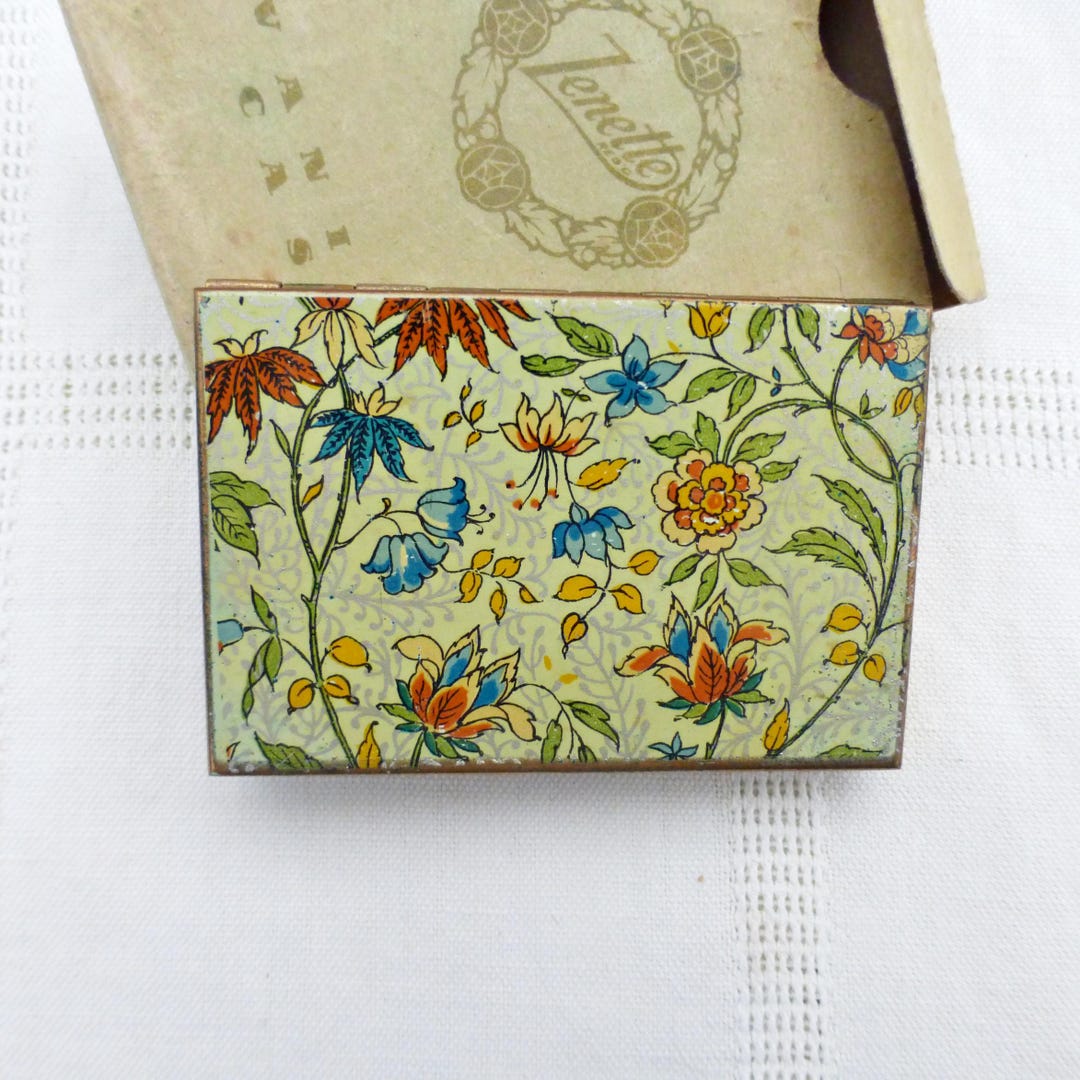 Vintage Zenette 1930s Vanity Case, Flowers Rouge Compact Floral Art ...