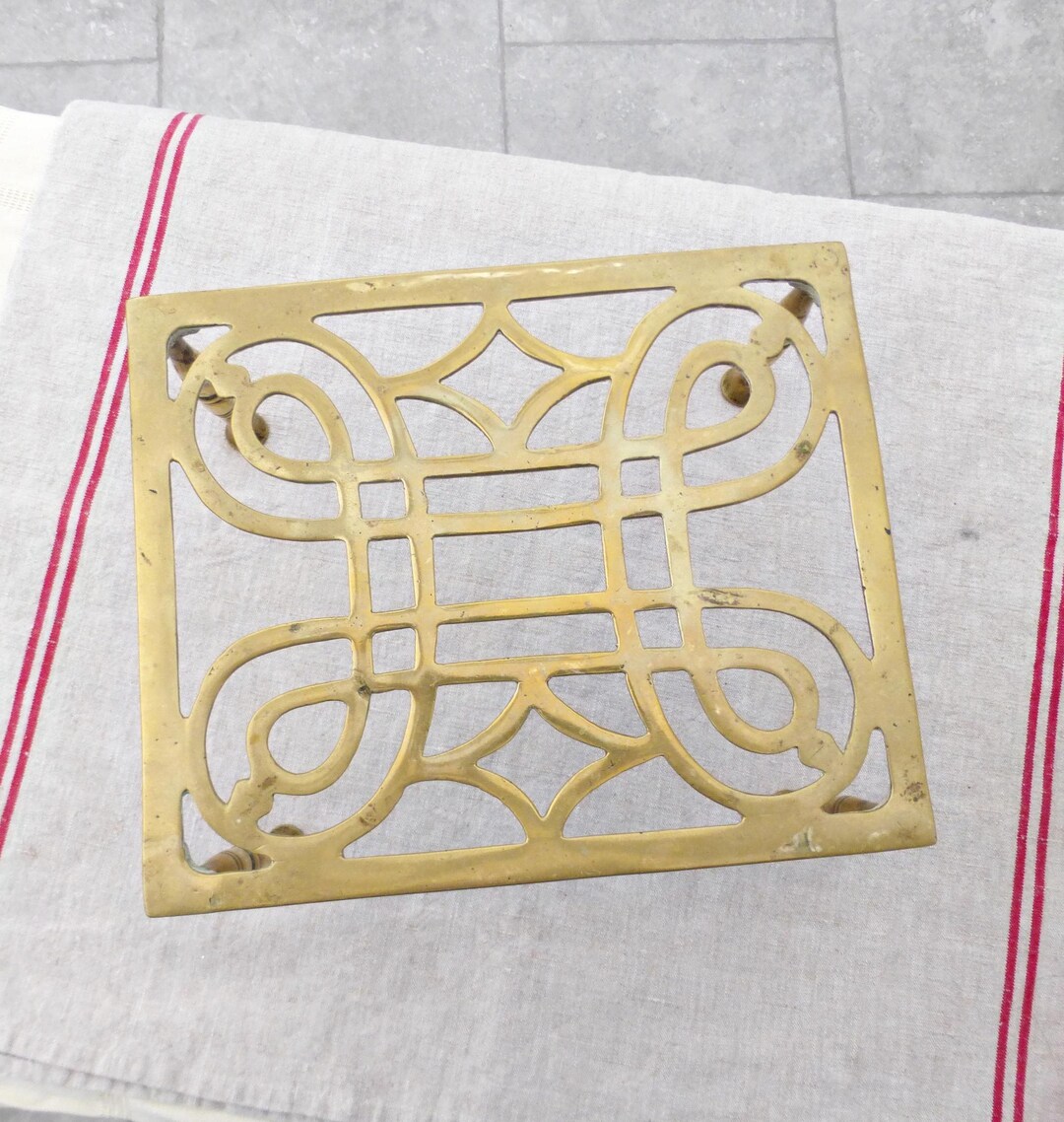 Vintage Brass Trivet | Metal Trivet | Pot Stand | Antique Brass | Old ...