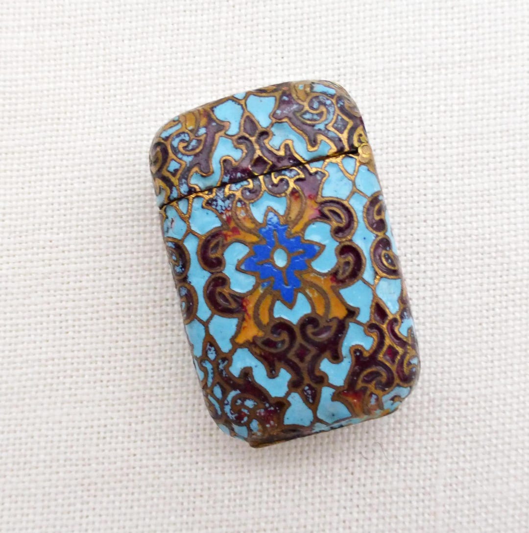Vintage Cloisonné Vesta Case | Enamel Match Safe | Tobacciana ...