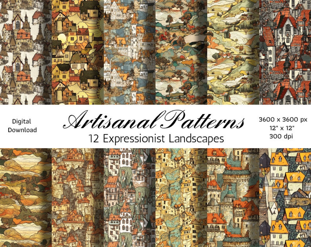 12 Expressionist Seamless Patterns - Etsy