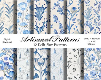Blue Delft Watercolor Clipart, Dutch Flowers Clipart With Elements ...