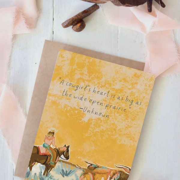 Cowgirl Happy Birthday Card - Etsy