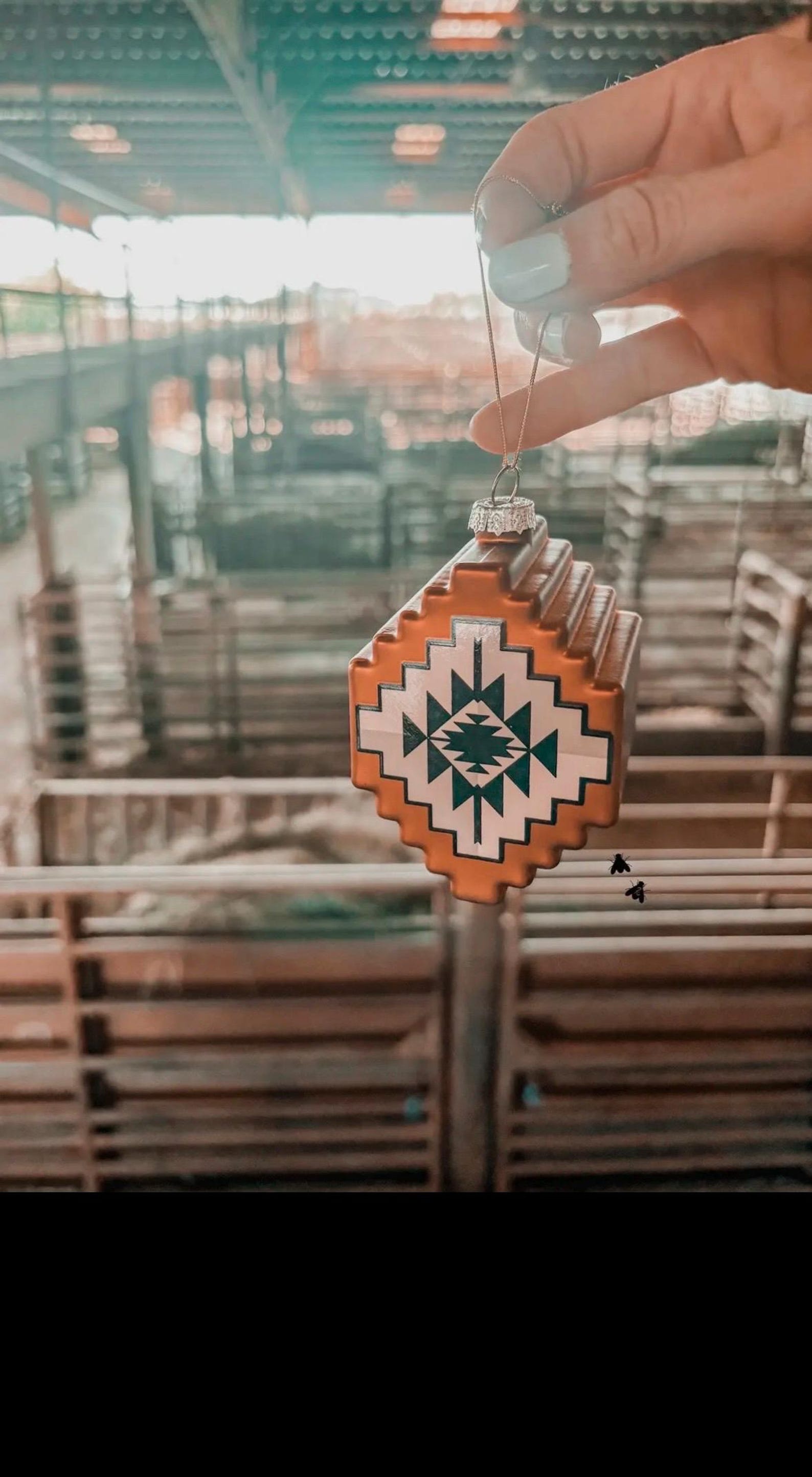 Tinsel Taos Hand Blown Christmas Ornament Western Ranch Vintage Style ...