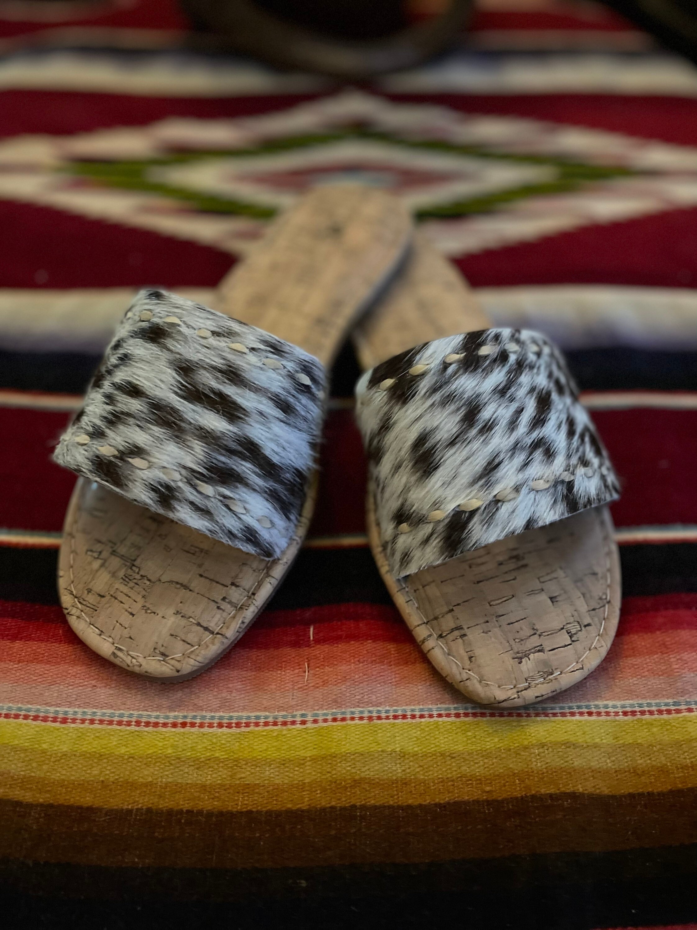Ranch Slides Custom Hair on Cowhide With or Without Buckstitch - Etsy