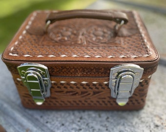 Artmex Tooled Leather Train Case - Etsy