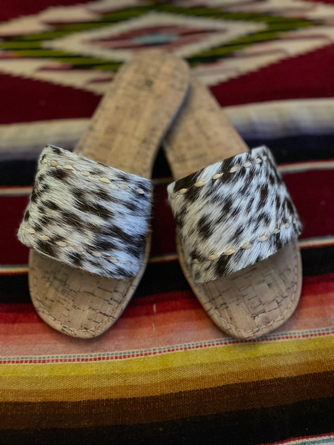 Ranch Slides Custom Hair on Cowhide With or Without Buckstitch - Etsy