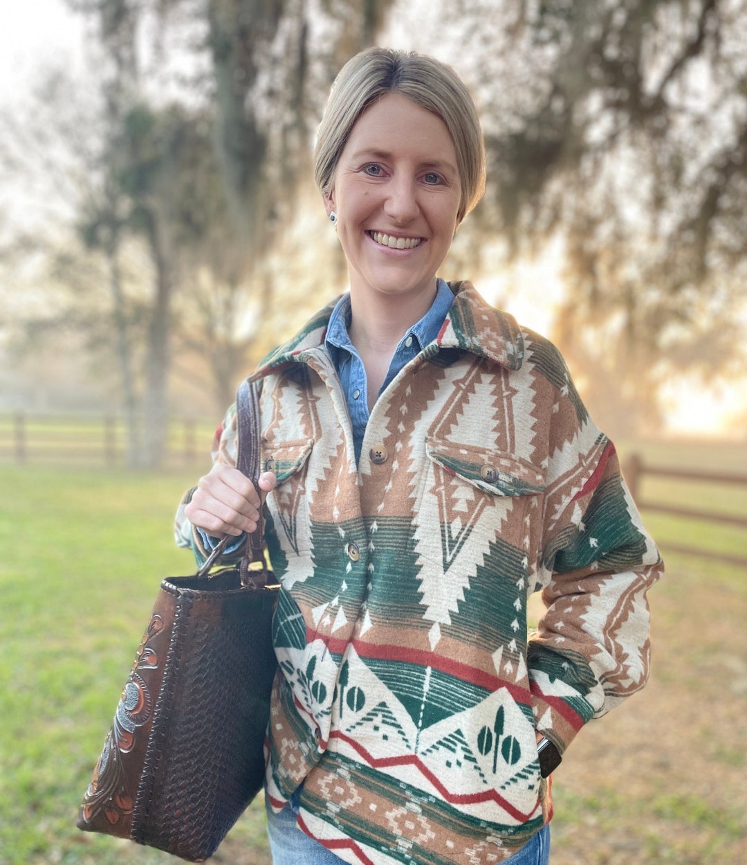 Montana Ranch-her Jacket Cowgirl Cowboy Western Rodeo Aztec Ranch Coat ...