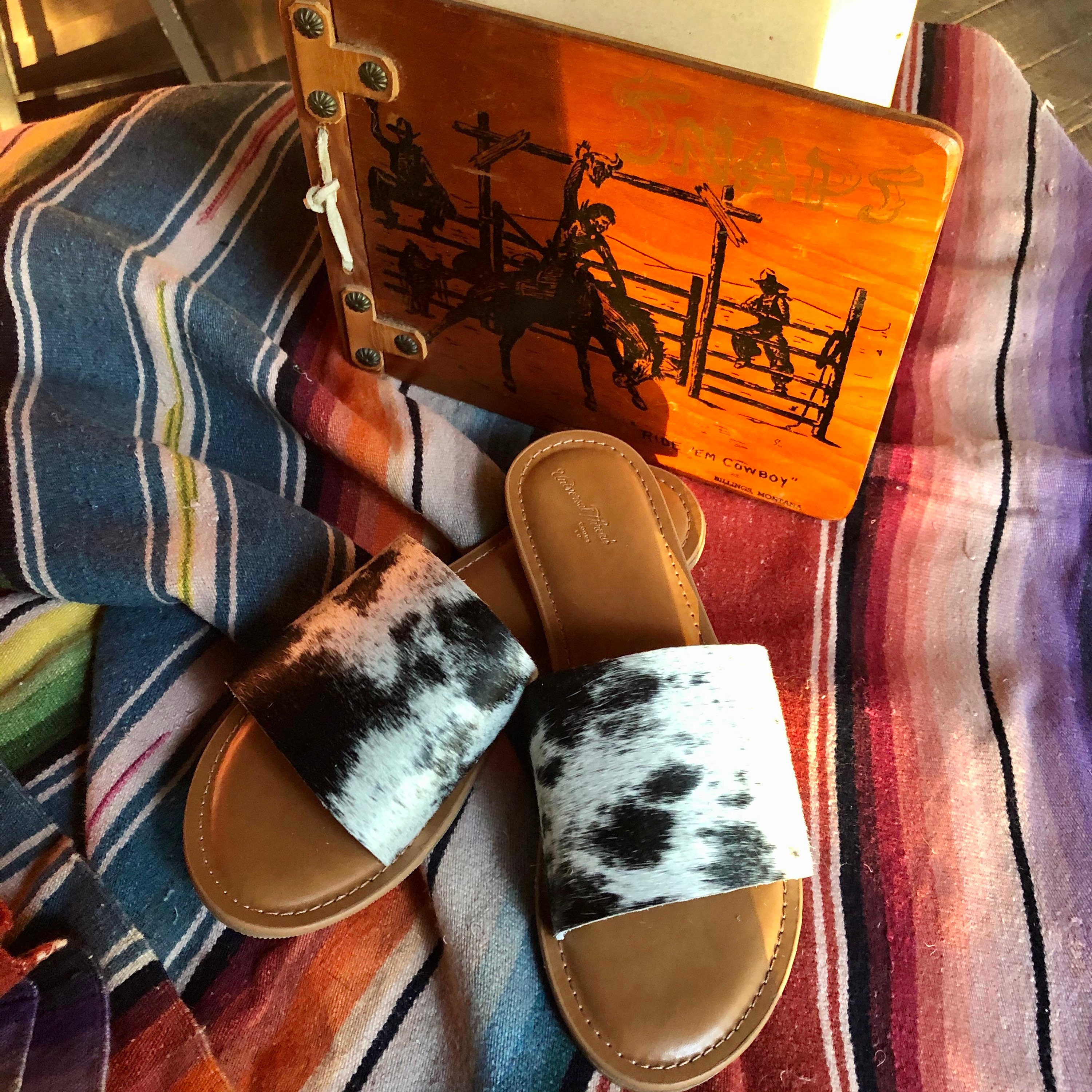 Ranch Slides Custom Hair on Cowhide With or Without Buckstitch - Etsy