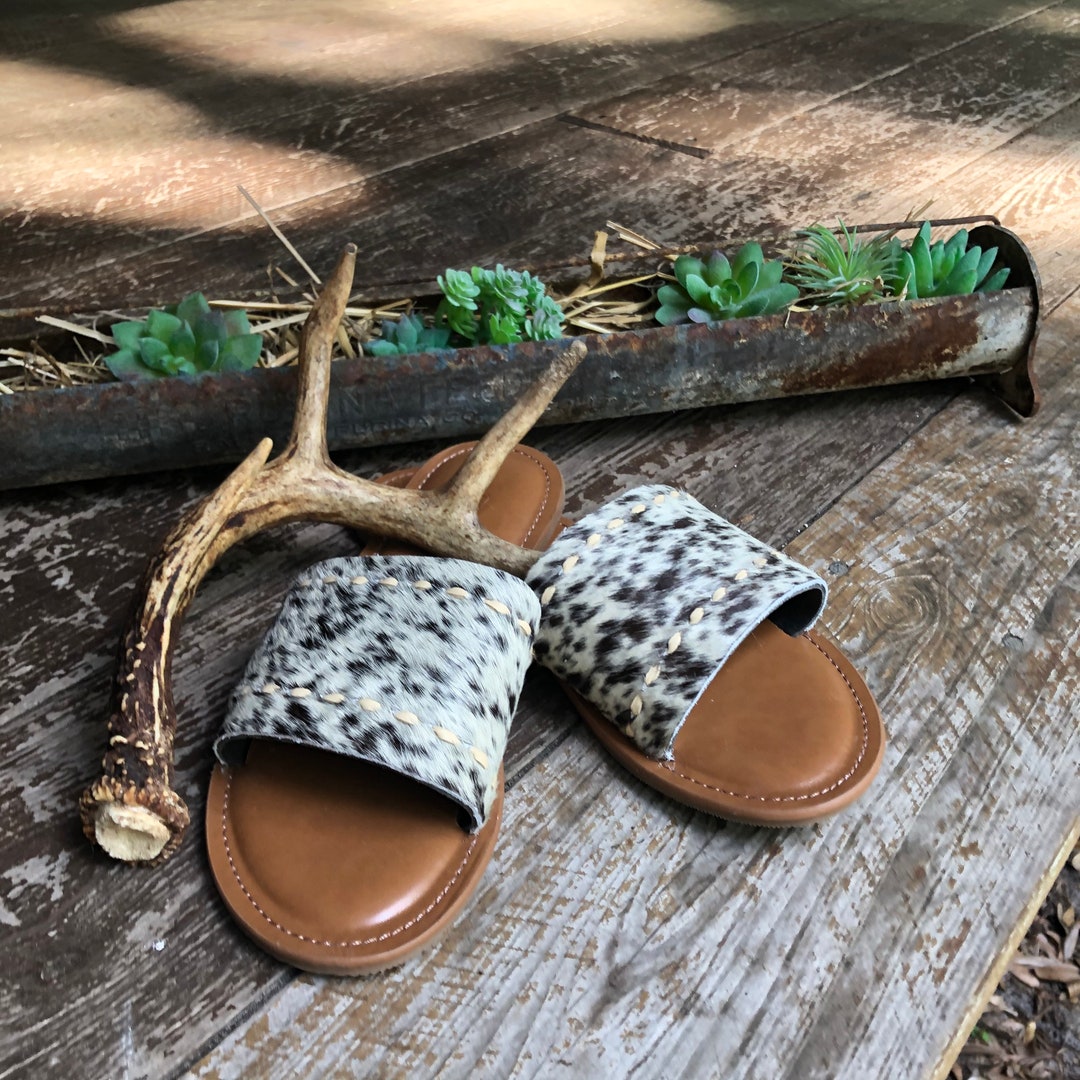 Our Hair on Cowhide “ranchwife II” Ranch Slide Salt N Pepper Hide With ...