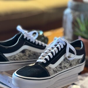 Custom Western Cowhide Old Skool Vans: Rodeo Cowgirl Sneakers Shoes - Etsy