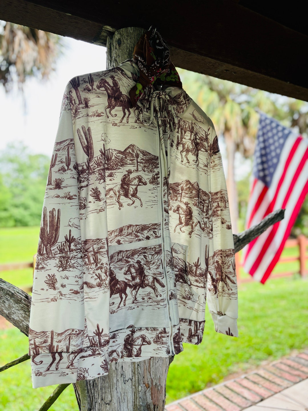 Vintage Style Wild West Light Weight Zip up Front Jacket Western ...