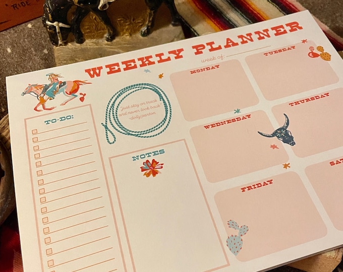 Cowgirl Weekly Planner Western Horse Cowboy Rodeo Ranch - Etsy