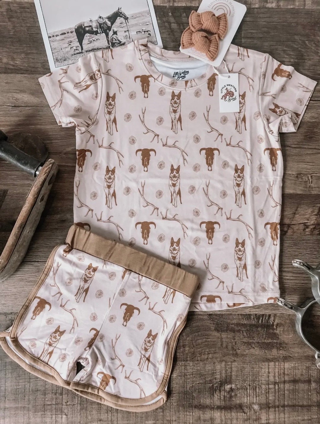 Cow Dogs Antlers Toddler Jammies/play Clothes Pajamas Western Rodeo ...