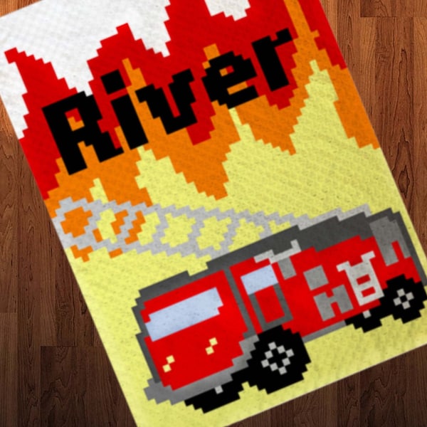 Firefighter Crochet Blanket - Etsy