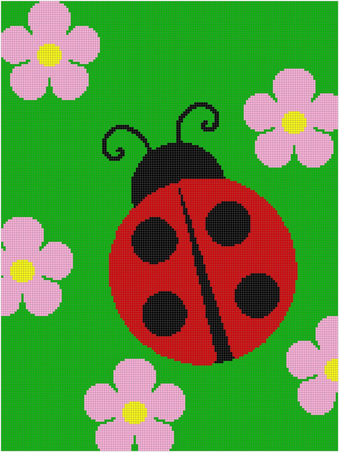 Single Crochet Lady Bug Digital Download Pattern With Graph and ...