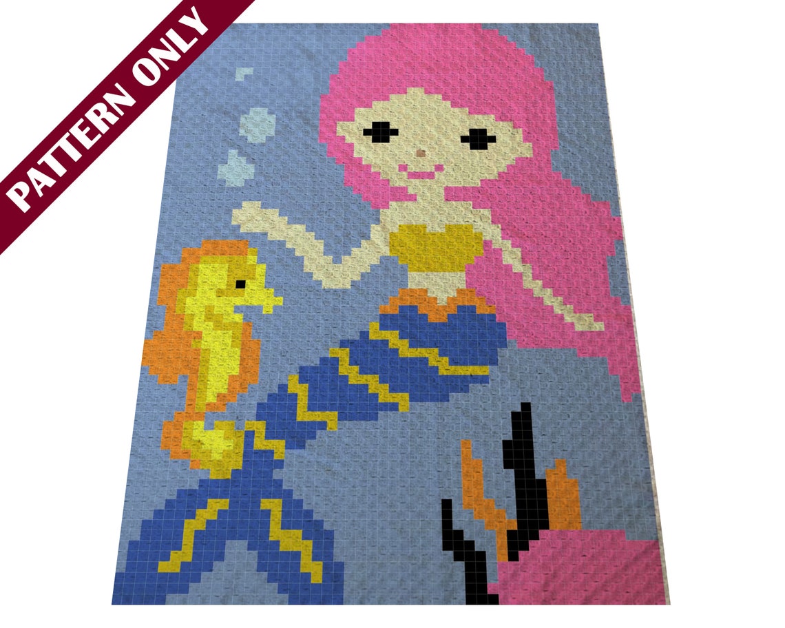 Mermaid C2C 6 Crochet Graphgan Pattern - Etsy