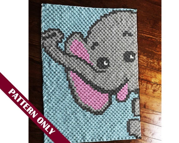 Baby Elephant C2C Crochet Graphgan | Etsy