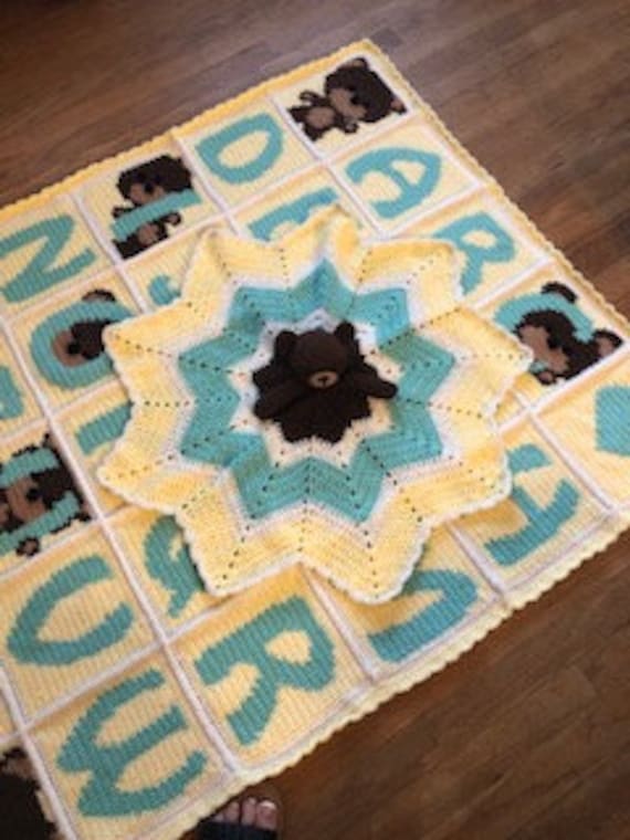 ABC Alphabet Bear Baby Blanket Pattern - Etsy