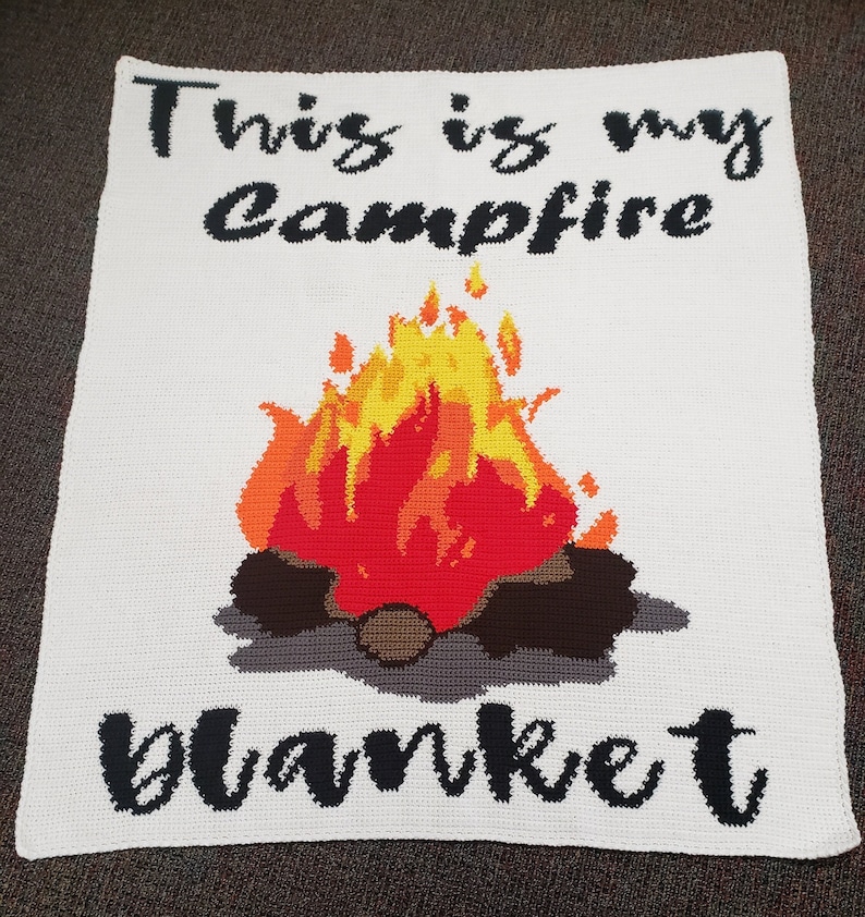 Campfire Blanket Crochet Pattern, Single Stitch Graph (PDF Pattern) - Etsy