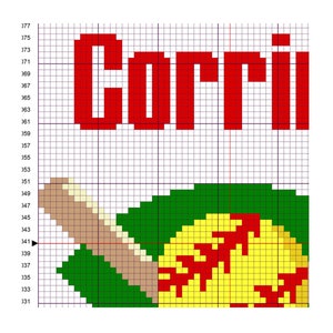 Personalized Softball Crochet Graphgan C2C Pattern- Pattern Will Be ...