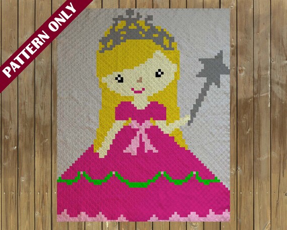 Princess Crochet Blanket/Afghan Pattern C2C | Etsy