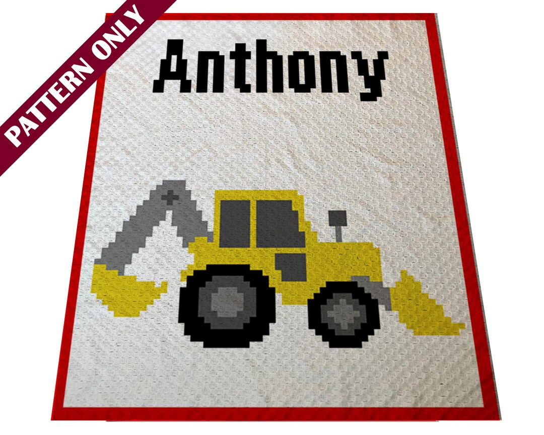 Corner 2 Corner Backhoe Personalize Crochet Pattern- Pattern is ...