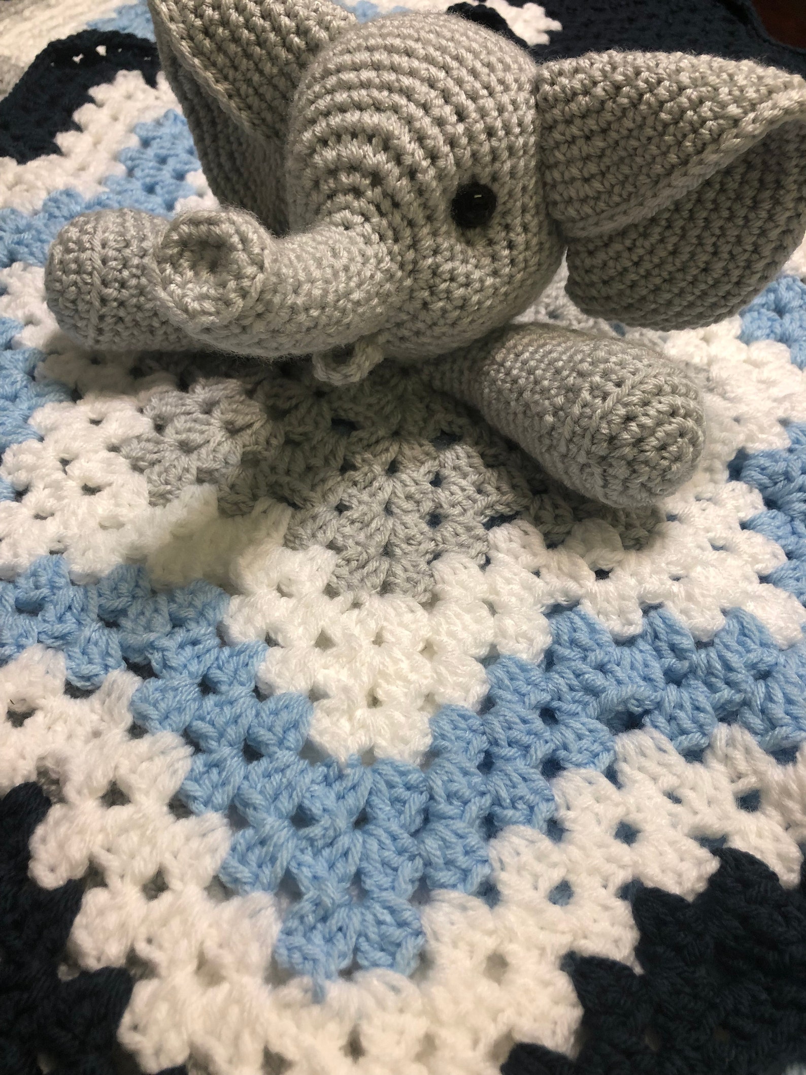 Personalized Baby Blanket With Elephant Lovie and Hat Pattern. - Etsy